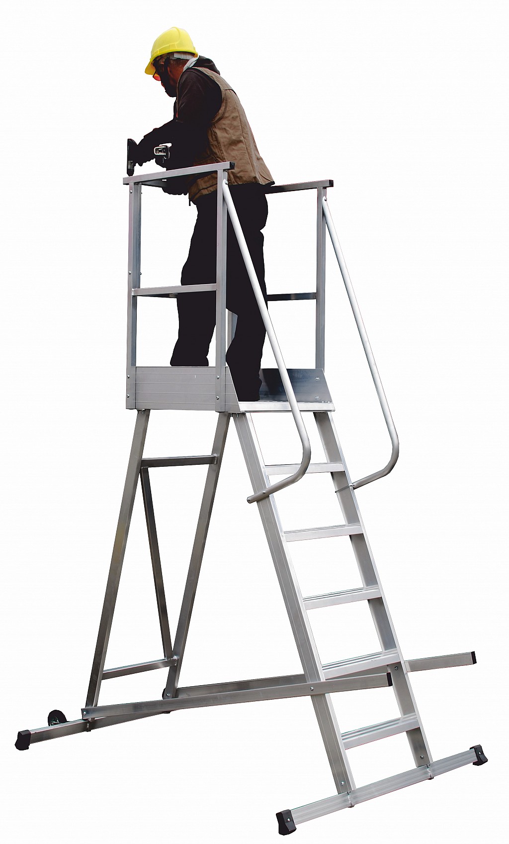 Professional one sided Alu step ladder with a platform 6087 | PTEAM d.o.o.