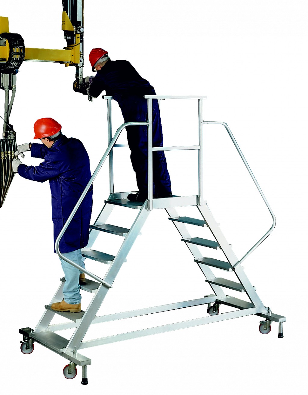 Aluminum two-sided stairs with platform 7199 | PTEAM d.o.o.