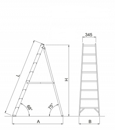 Professional single sided Alu step ladder 6016 | PTEAM d.o.o.